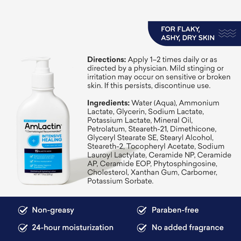 Amlactin Daily Moisturizing Body Lotion 12% + 15% Lactic Acid ...