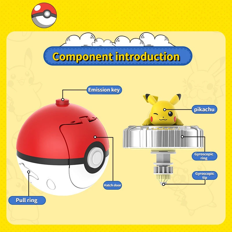 Pokemon Spinning Top Pikachi Charizard Beyblade x Pokeball Kids Toys ...