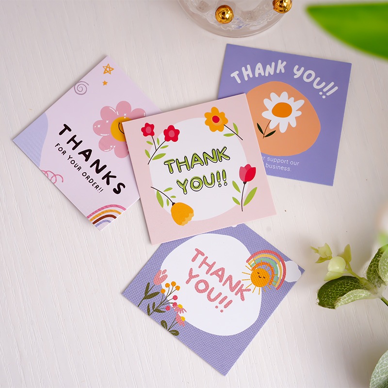 (5pcs) INS Mother's Day & Teacher's Day Thank You Card Square Flower ...