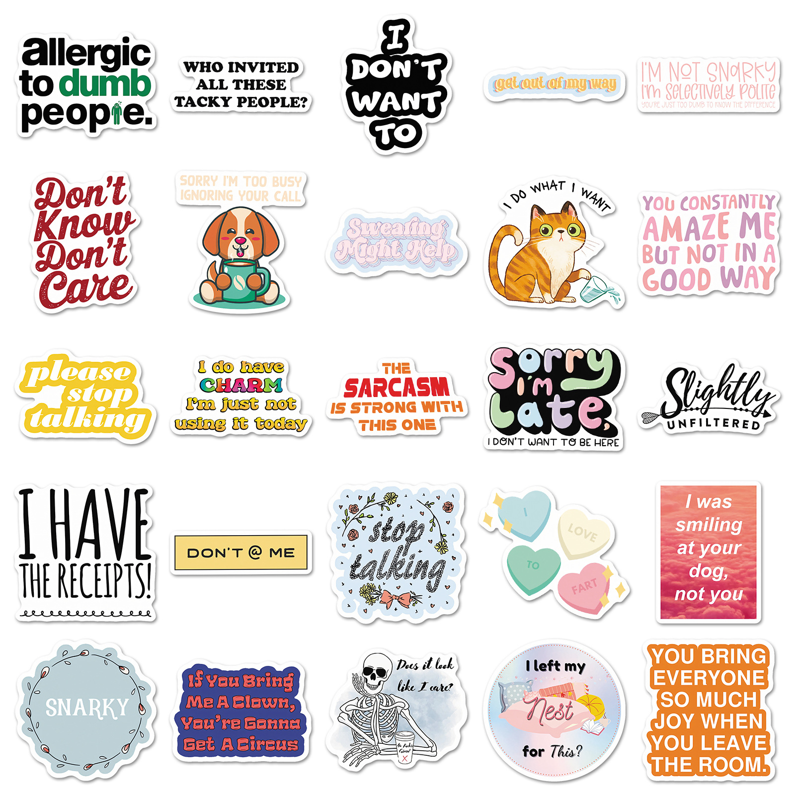 50pcs Funny Snarky MEME Stickers Graffiti DIY Phone Luggage Skateboard ...