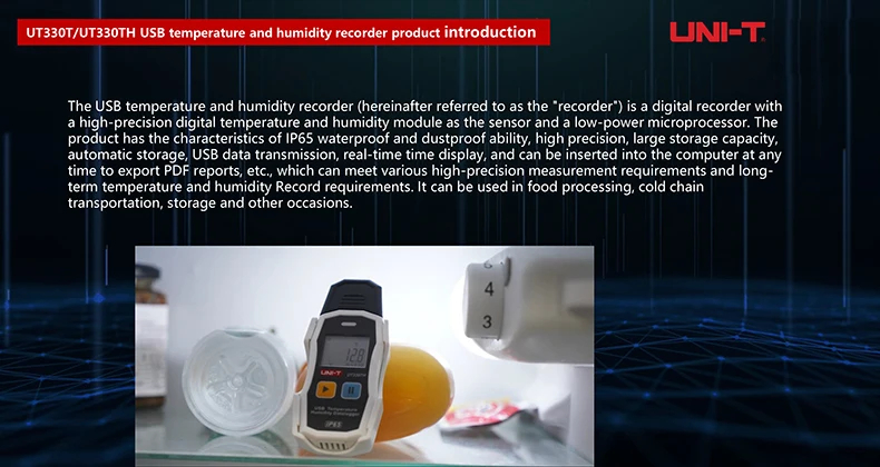 UNI-T Temperature Recorder UT330T UT330TH USB Data Logger Food ...