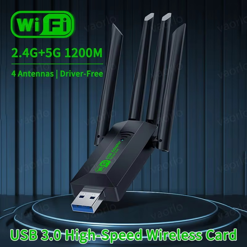 3000Mbps Dual Band 2.4G/5GHz WiFi USB Adapter with 4 Antennas for PC ...