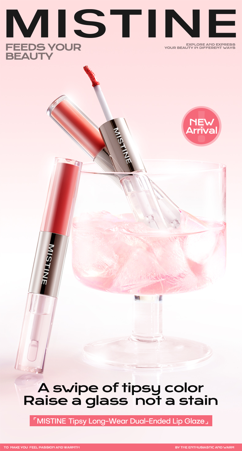 【New】Mistine Double Ended Lip Gloss Slightly Drunk Color Holding Spring ...