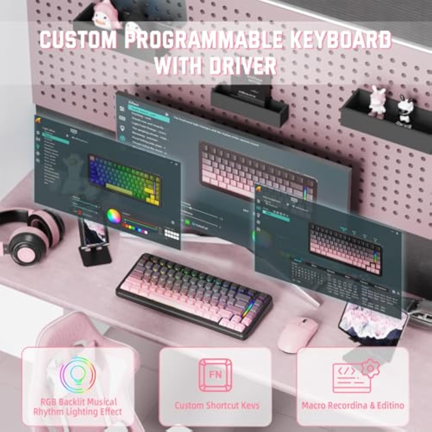Attack Shark M86 Wireless Mechanical Keyboard Bluetooth Rgb Side Carved ...