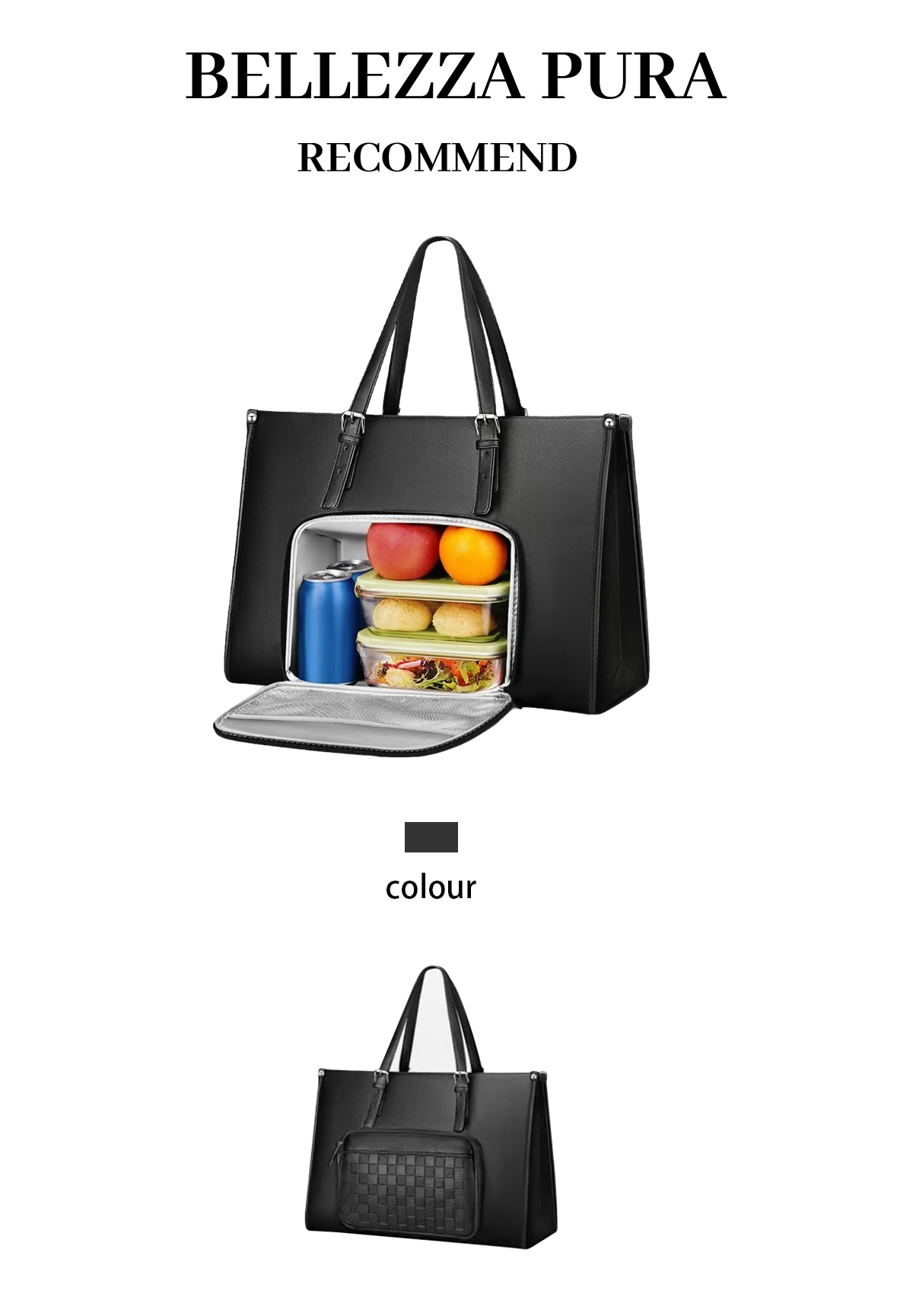 BELLEZZA PURA Handbag Laptop Tote Bag Lunch Compartment 15.6 Inch PU ...