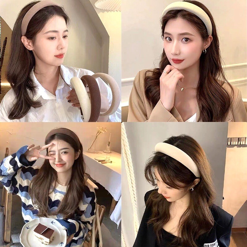 Korean Style Sponge Hair Band for Women Elegant Face Wash Headband ...