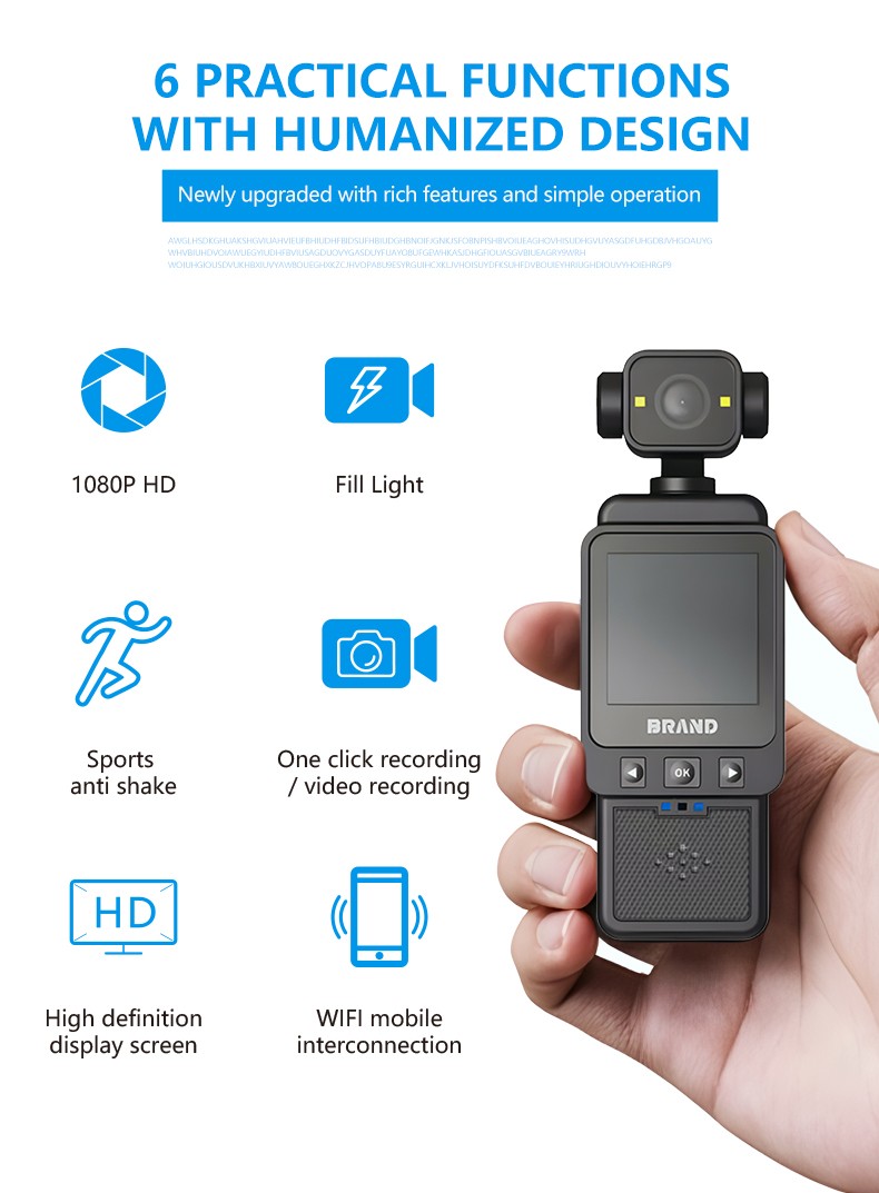 1080PPocket Digital Camera 1.33Inch Screen 270 Degrees Rotate Wifi ...