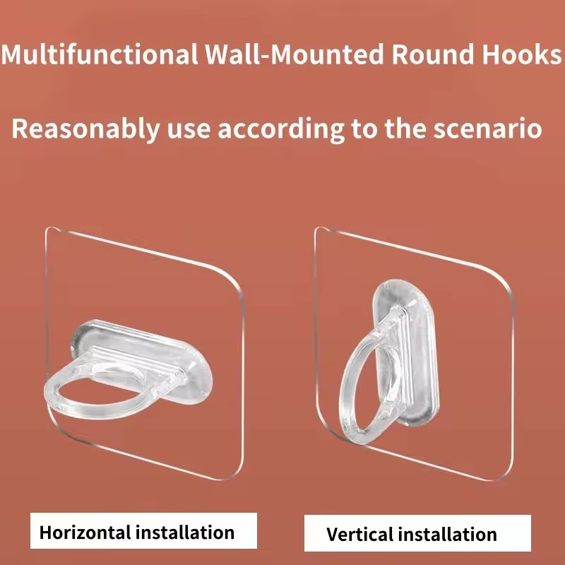 1/5/10pcs Multifunctional Wall-Mounted Round Hooks Free Punching ...