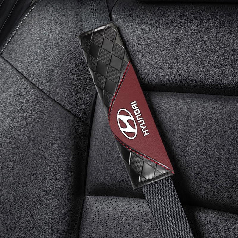 22.5cm x 6cm Universal Comfortable Napa Leather Auto Seatbelt Shoulder ...