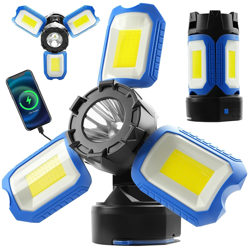 4000LM Rechargeable LED Work Light, Magnetic Base, 5 Light Modes, IP65 ...
