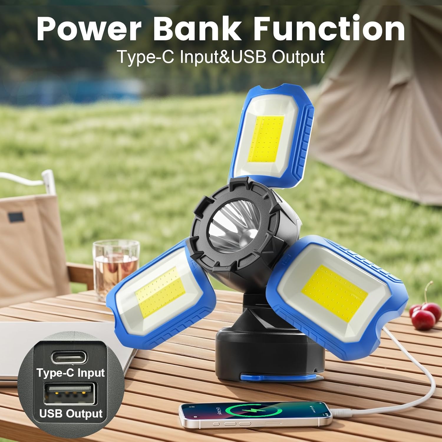 4000LM Rechargeable LED Work Light, Magnetic Base, 5 Light Modes, IP65 ...