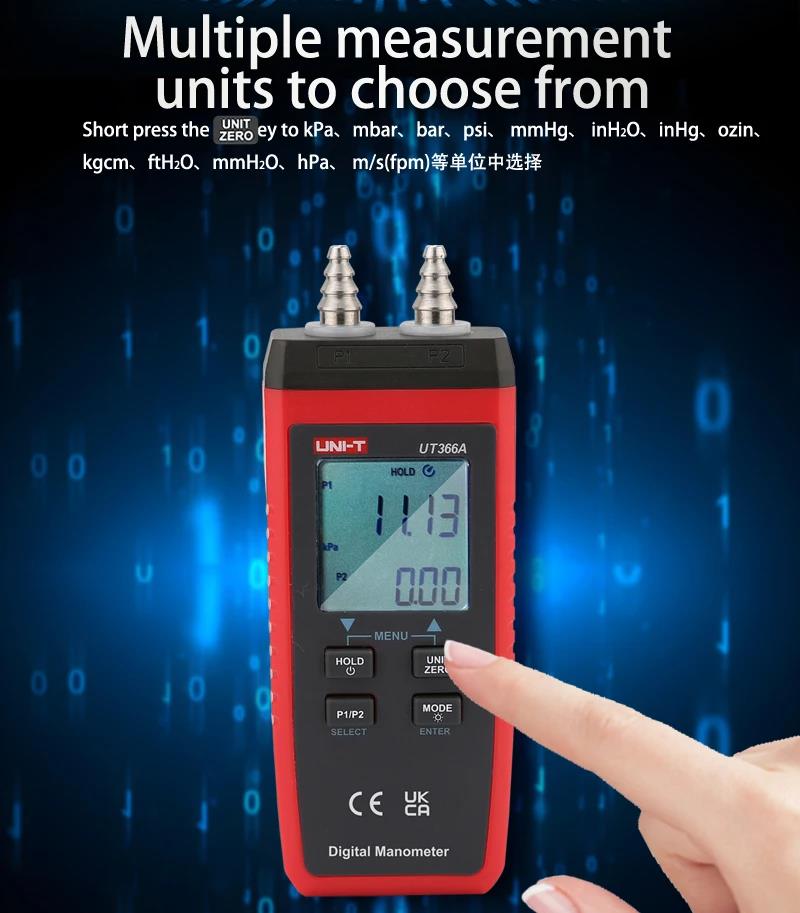 UNI-T UT366A Manometer Digital Surface Pressure Difference Measurement ...