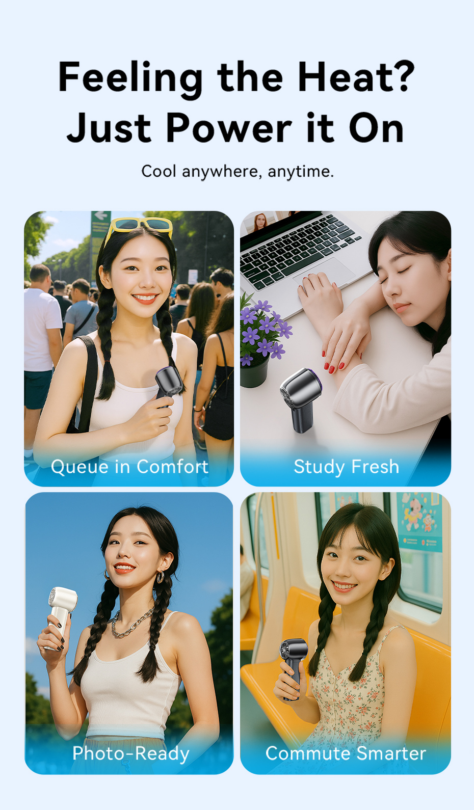 Vention Handheld Fan Portable Fan 100 Level Speed Mini Fan Adjustable ...