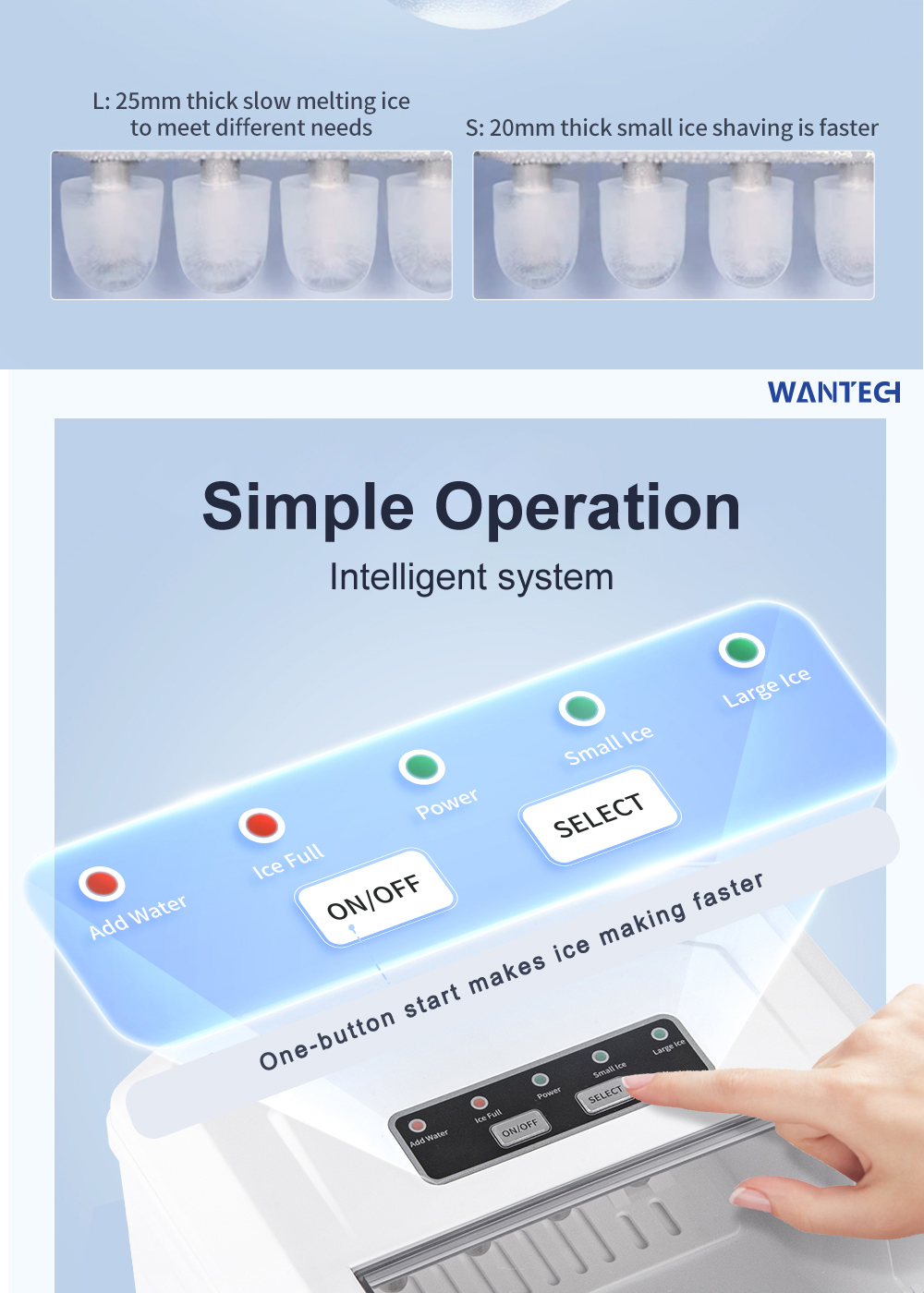 【SG Stock】WANTECH™ YH16 Ice Maker AutomaticSelf Clean Function ...