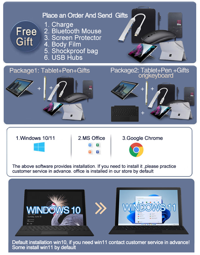 Microsoft Surface Pro2 Pro3 Pro4 Pro5 Pro6 Pro7 Pro7+ Surface go1/go2/go3 Laptop 2-in-1 Windows ...