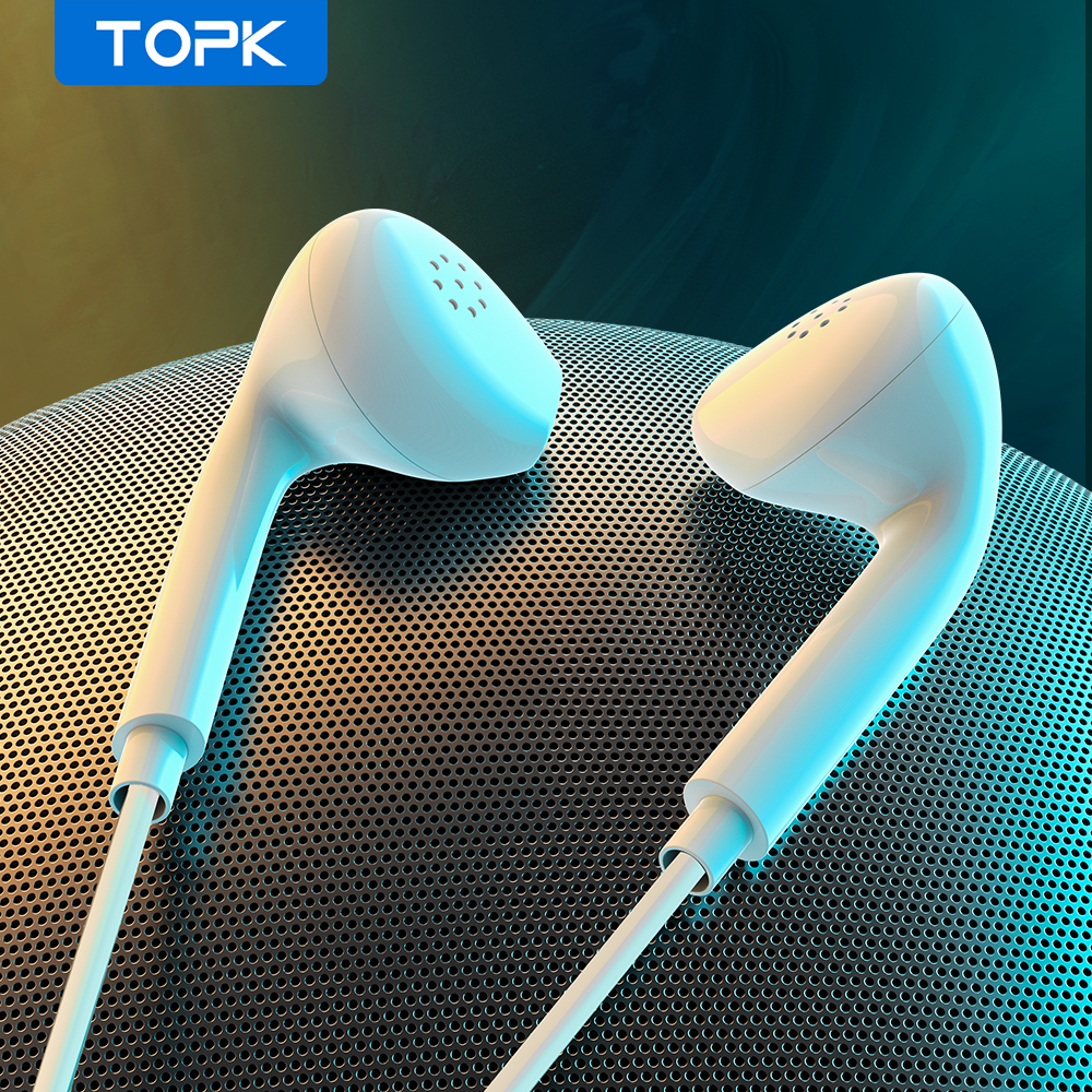 TOPK F20 Earphone In-Ear Wired Control Earphones With Microphone 3.5mm ...