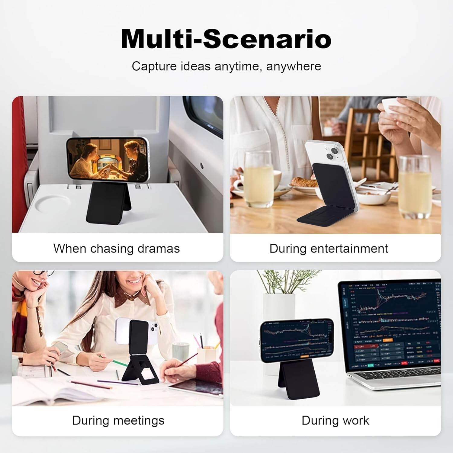 Magnetic Leather Foldable Phone Tripod Holdable MagSafe for iPhone14-16 ...