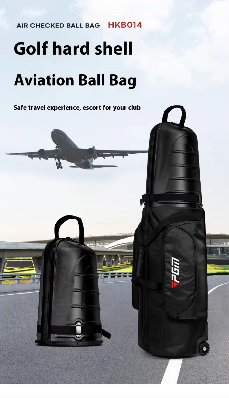 Travel Golf Bag Hard Shell Aircraft Consignment Bag with Roller Skating ...