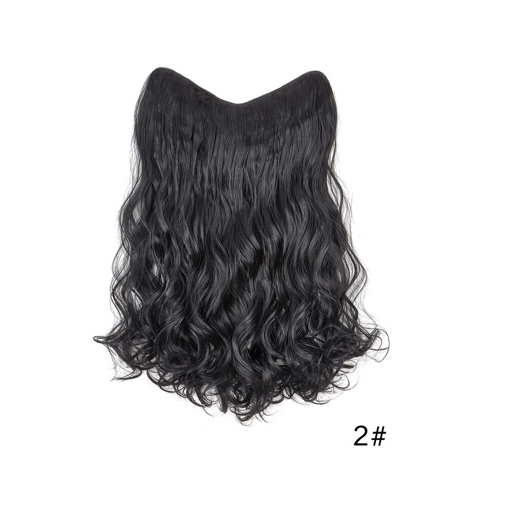 18" Synthetic Wave Hairpiece - Natural Black V-Shaped Half Wig, Heat ...