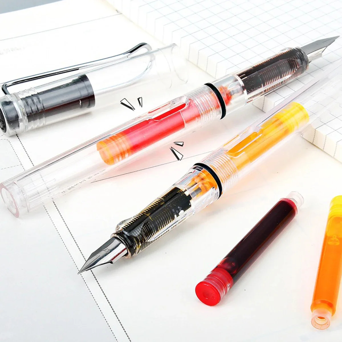 Fountain Pen Set School High Quality Replaceable Ink Cartridge Writing ...