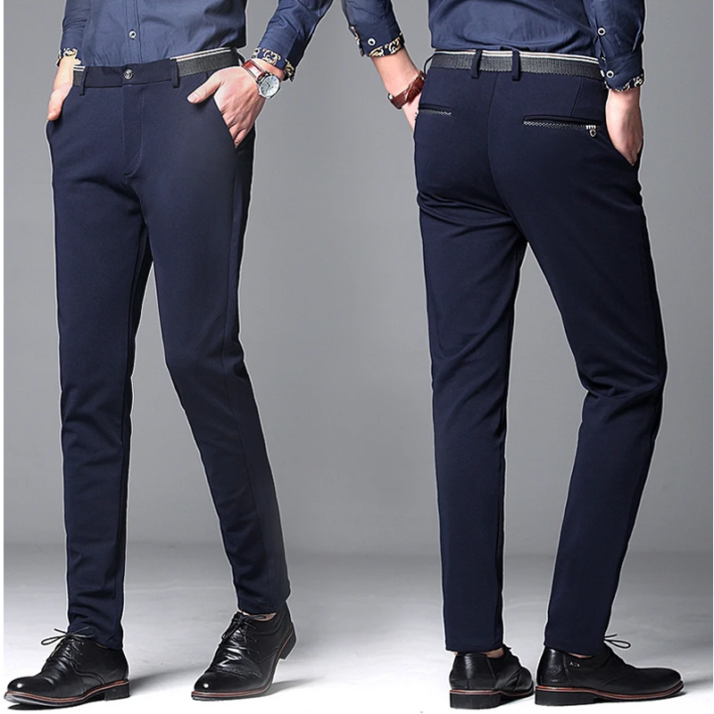 [Local Delivery] Men's Formal Pants Stretchable Slim Fit Business ...