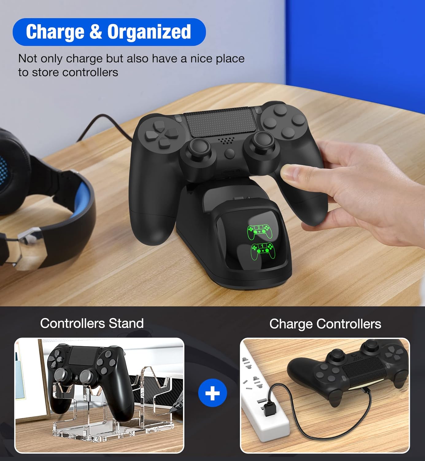 A charging dock with controller stand and upgraded chip for PS4 Pro ...