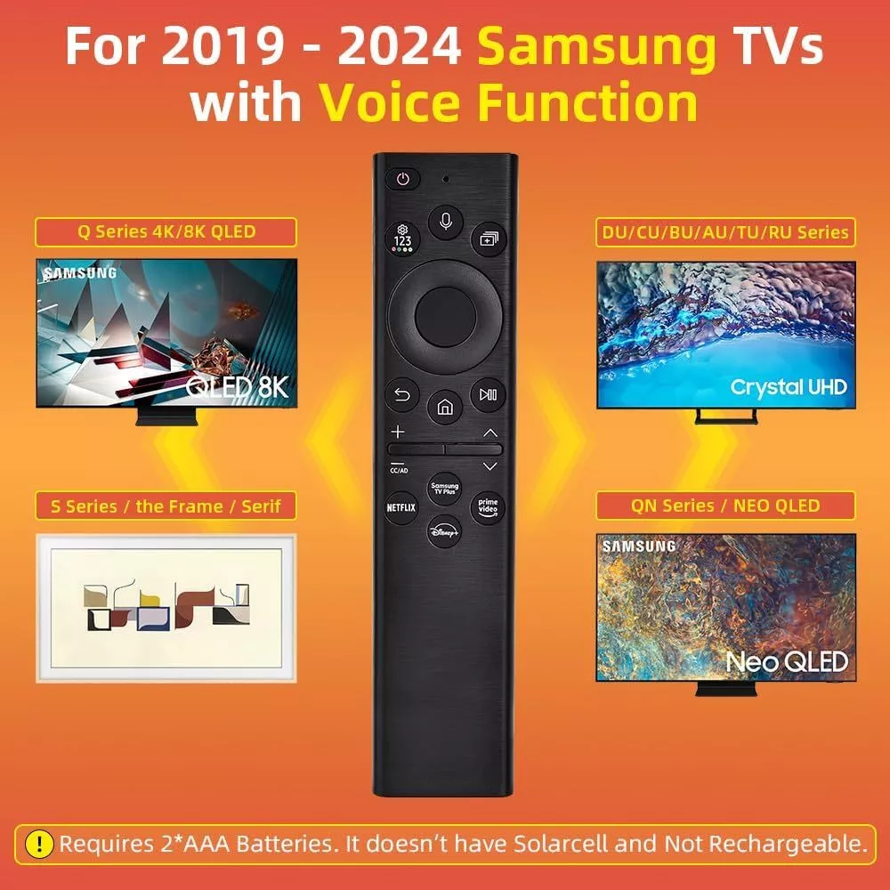 Replacement Voice Universal Remote for TV Samsung Neo QLED FHD 8K Smart ...