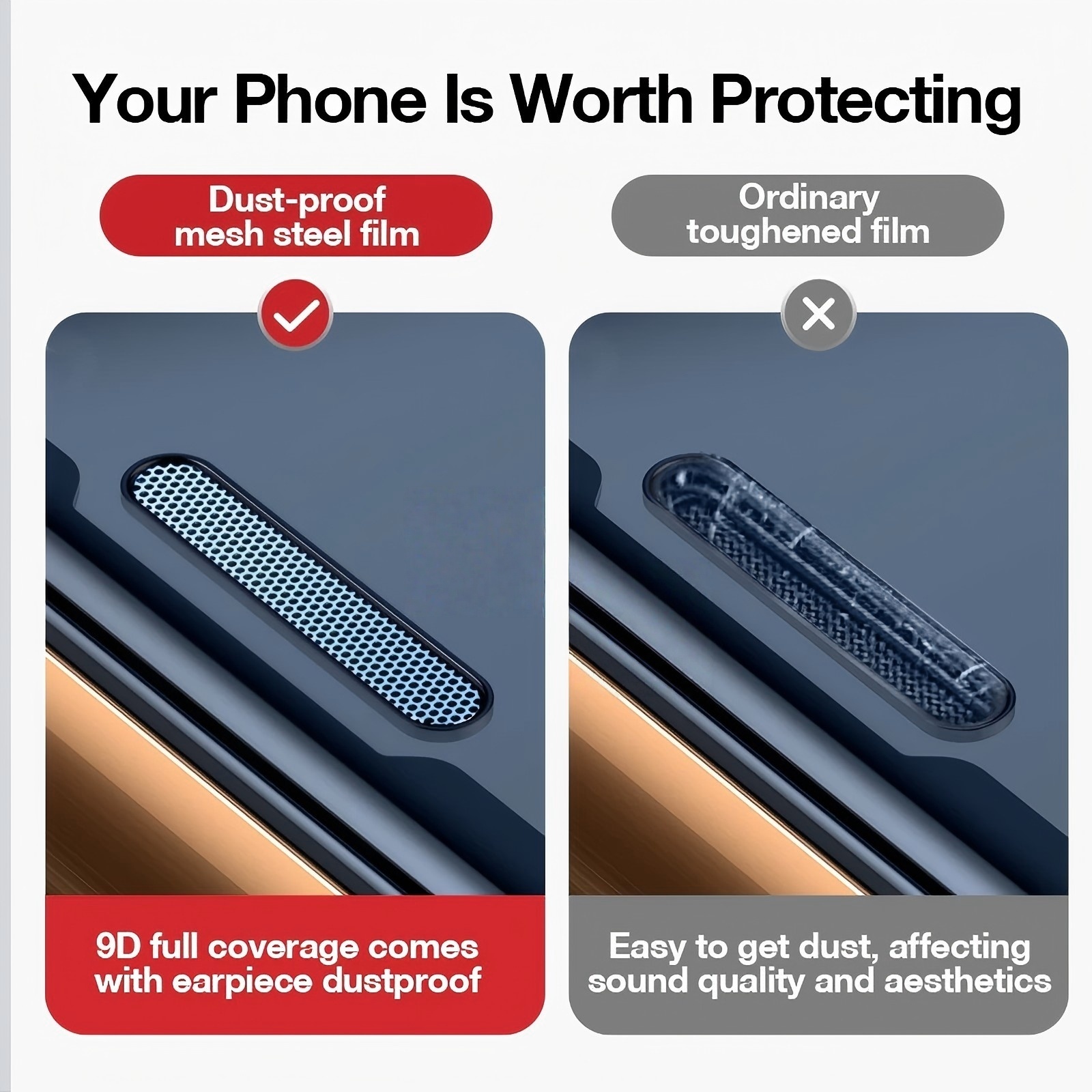 with Dustproof Net 2 IN 1 Matte Anti-Spy Tempered Glass Film For iPhone ...