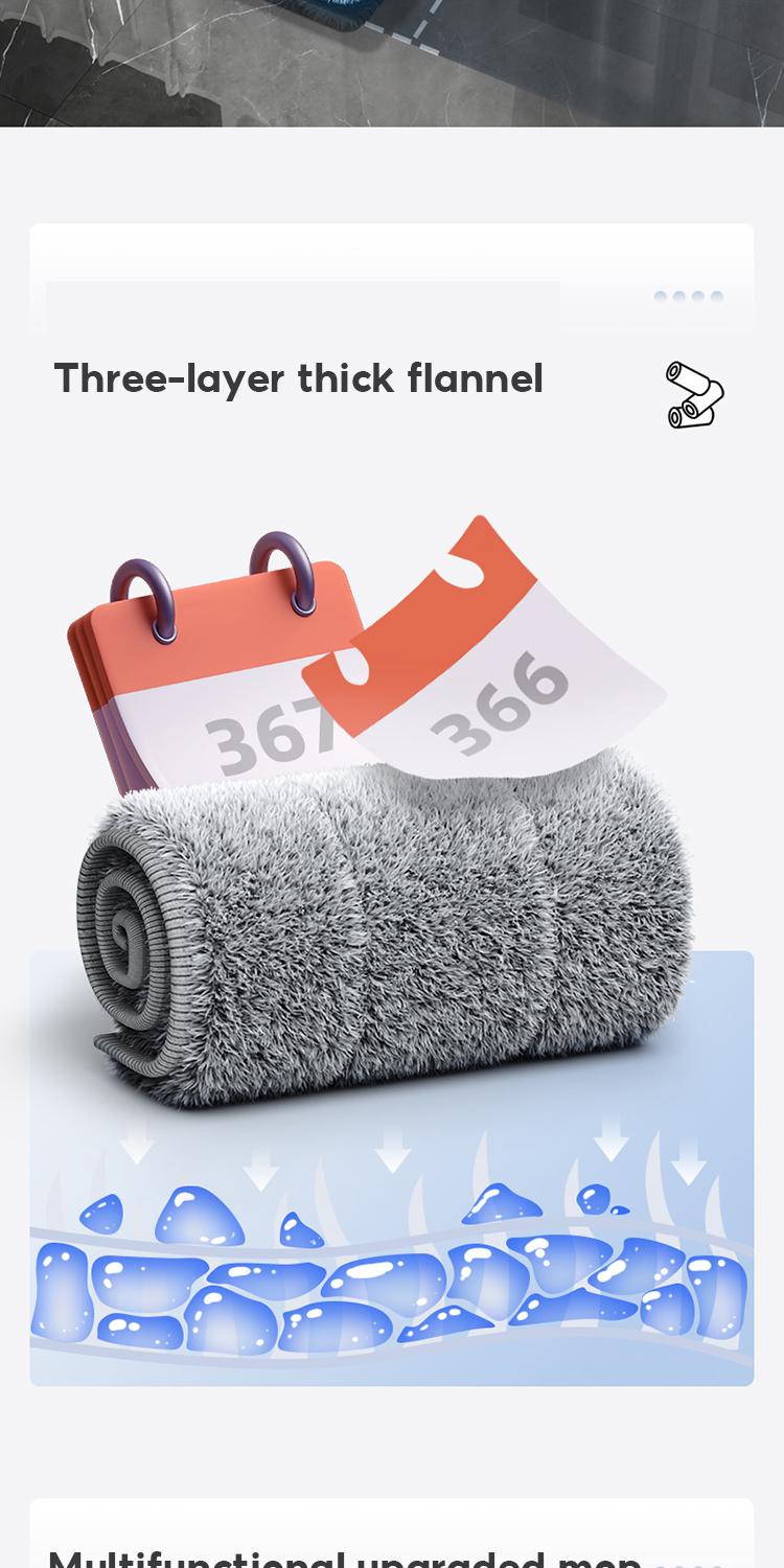 LOOLALA Flat Floor Mop Hands-free Self Cleaning Magic Flat Mop and Bucket Washable Microfiber ...