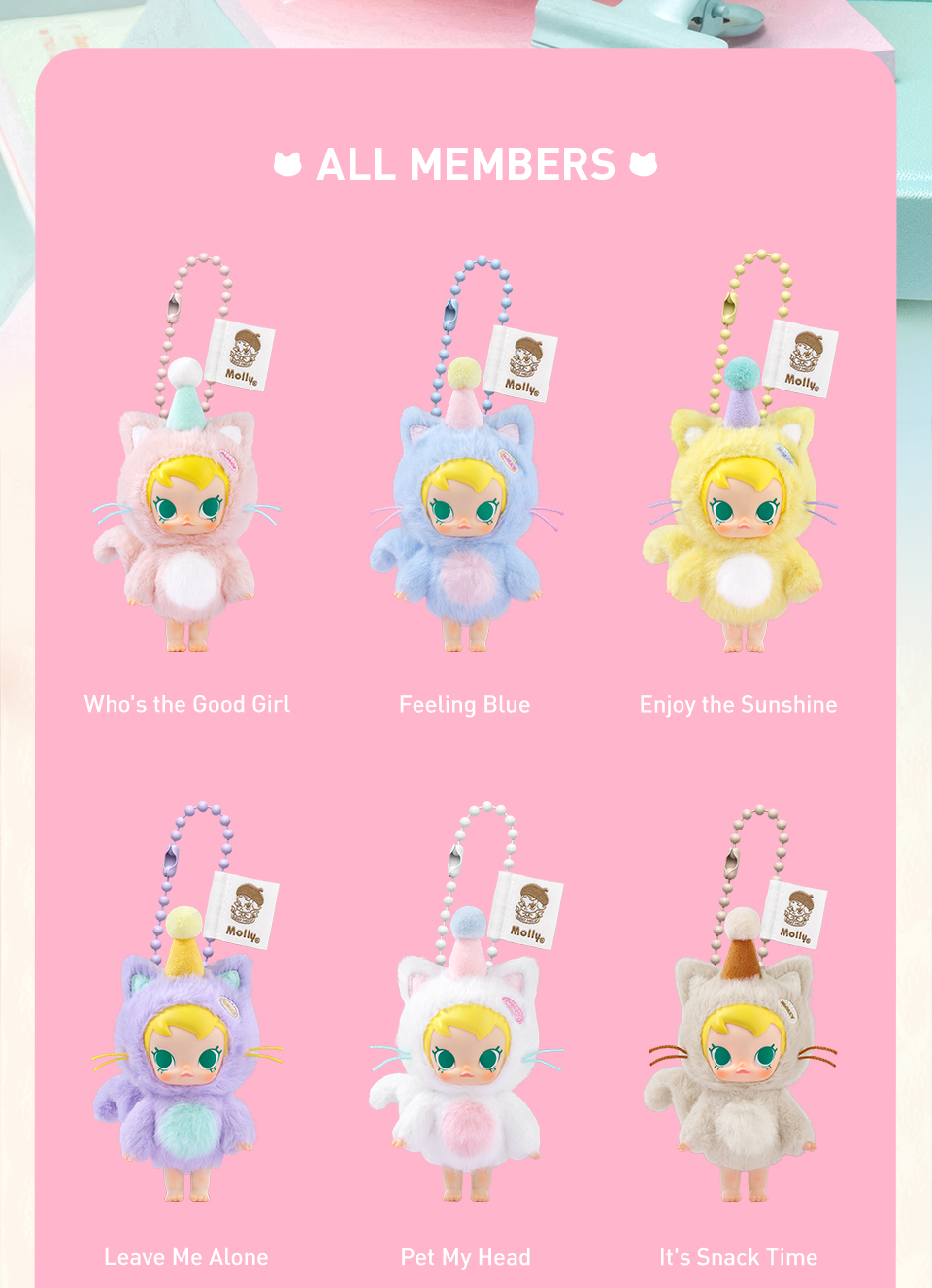 POP MART Baby Molly Pocket Friends Series-Vinyl Plush Pendant Blind Box ...