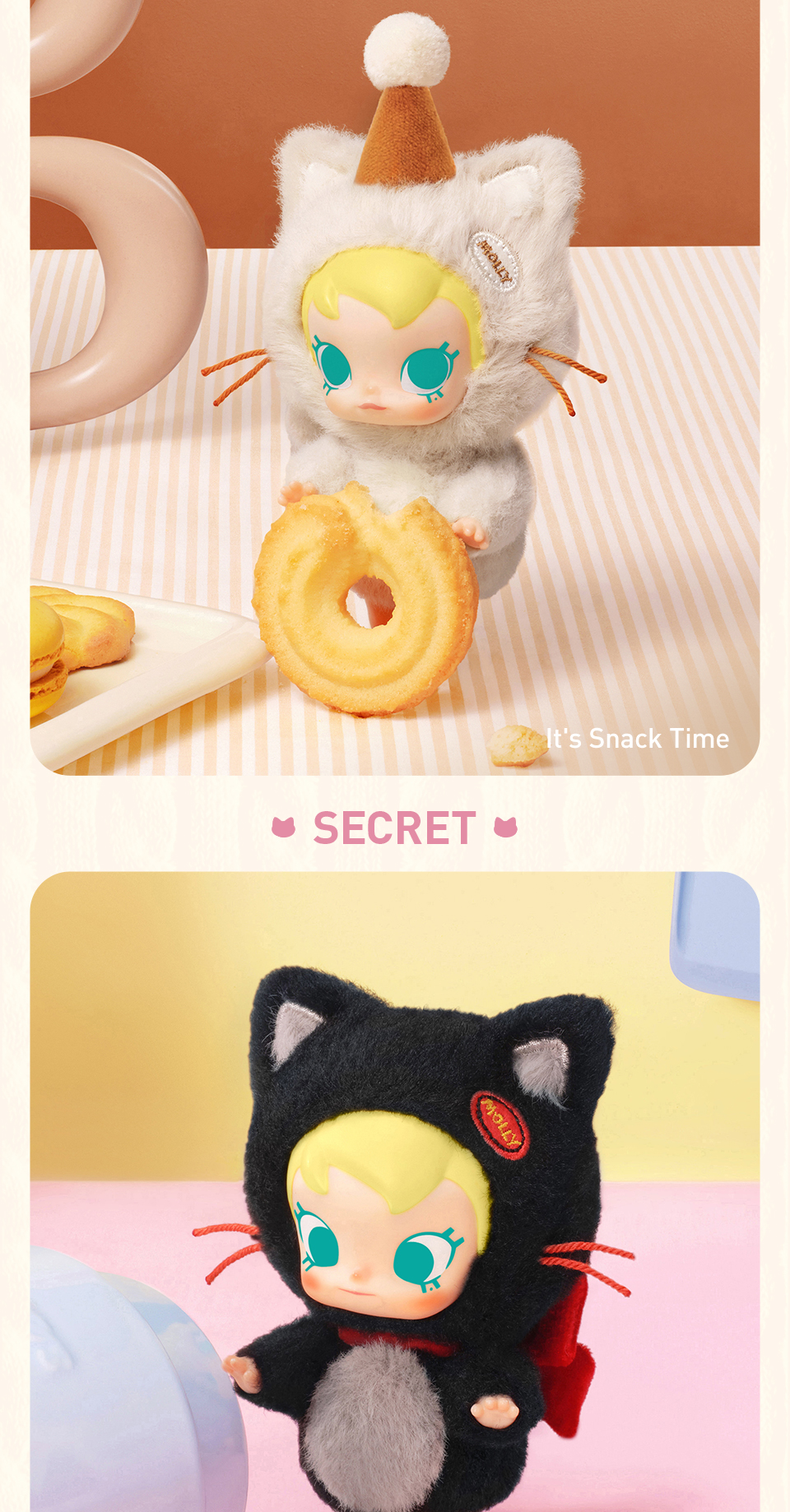 POP MART Baby Molly Pocket Friends Series-Vinyl Plush Pendant Blind Box ...