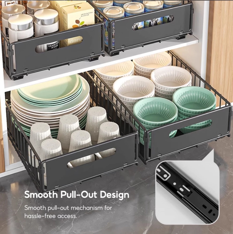 Kitchen Rack Pull Out Cabinet Organizer Collapsible Pull Out Drawers ...