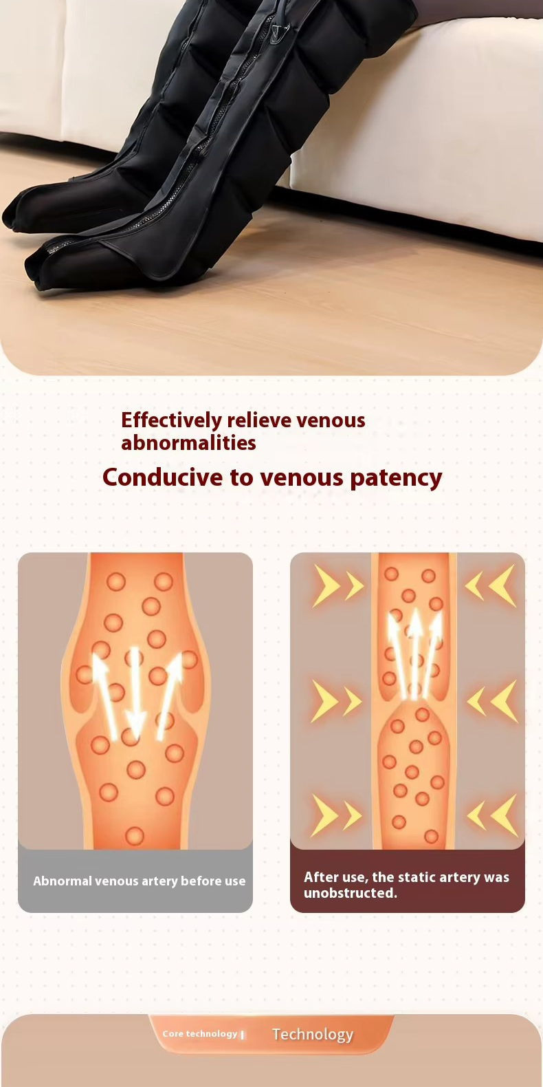 JAIYORL Leg Compression Massager Machine Full Airbag Wraped for ...