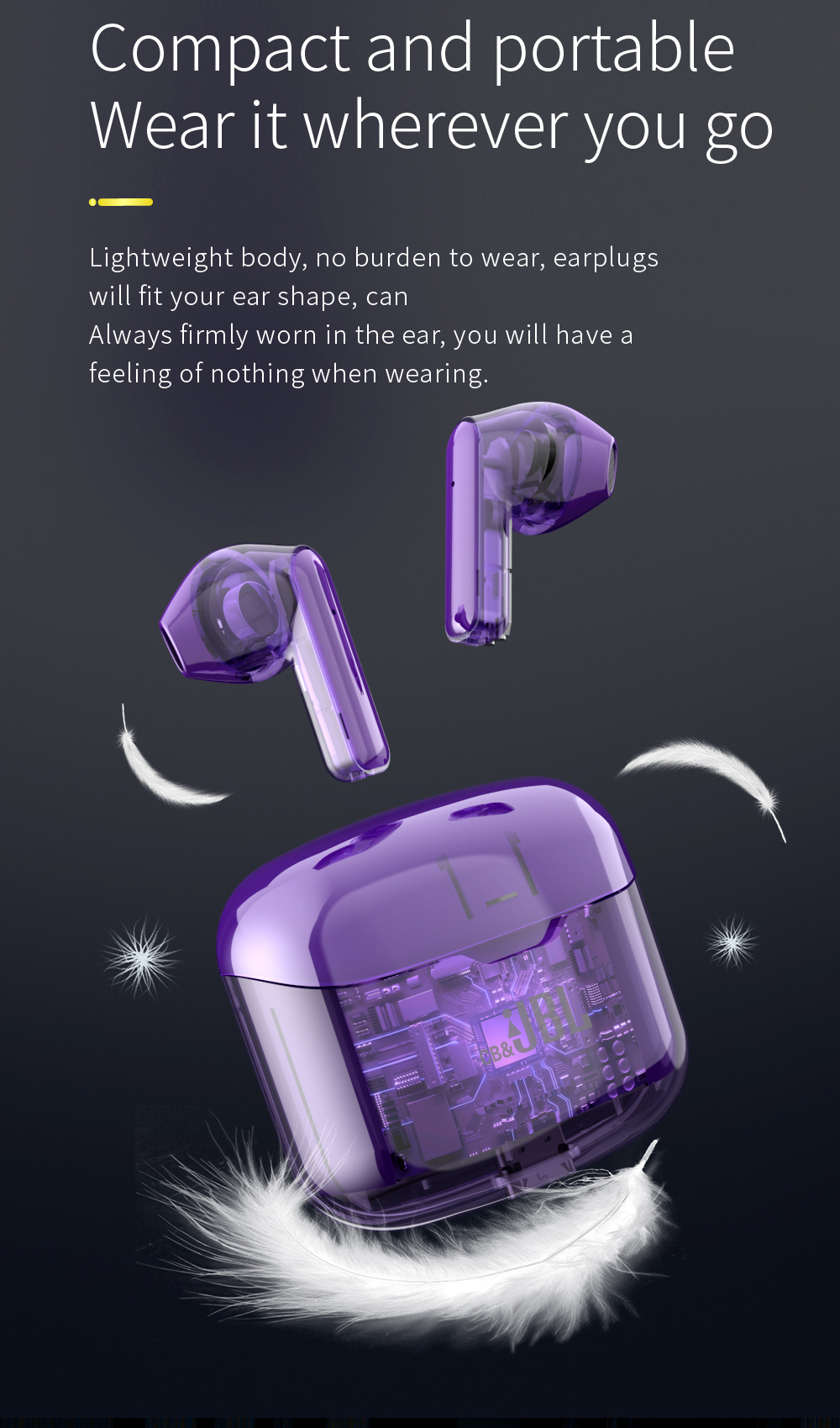 Original for cb&JBL J225 Wireless Earphones In-Ear TWS Bluetooth Gaming Headphones HIFI Noise ...