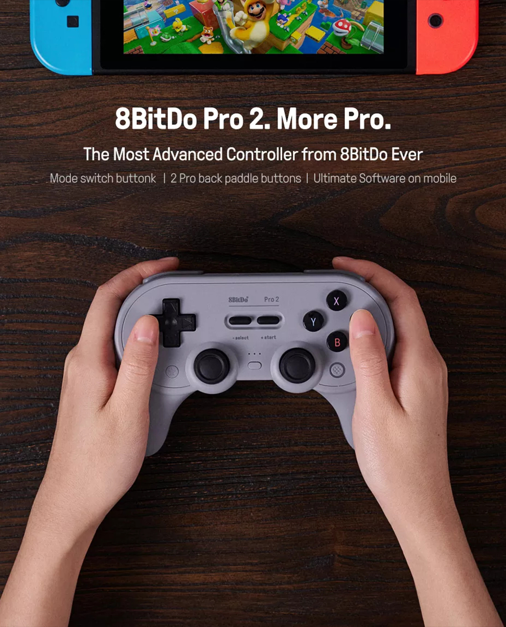 8Bitdo-Gamepad Pro 2 Bluetooth with Hall Effect, Transparent Gamepad ...