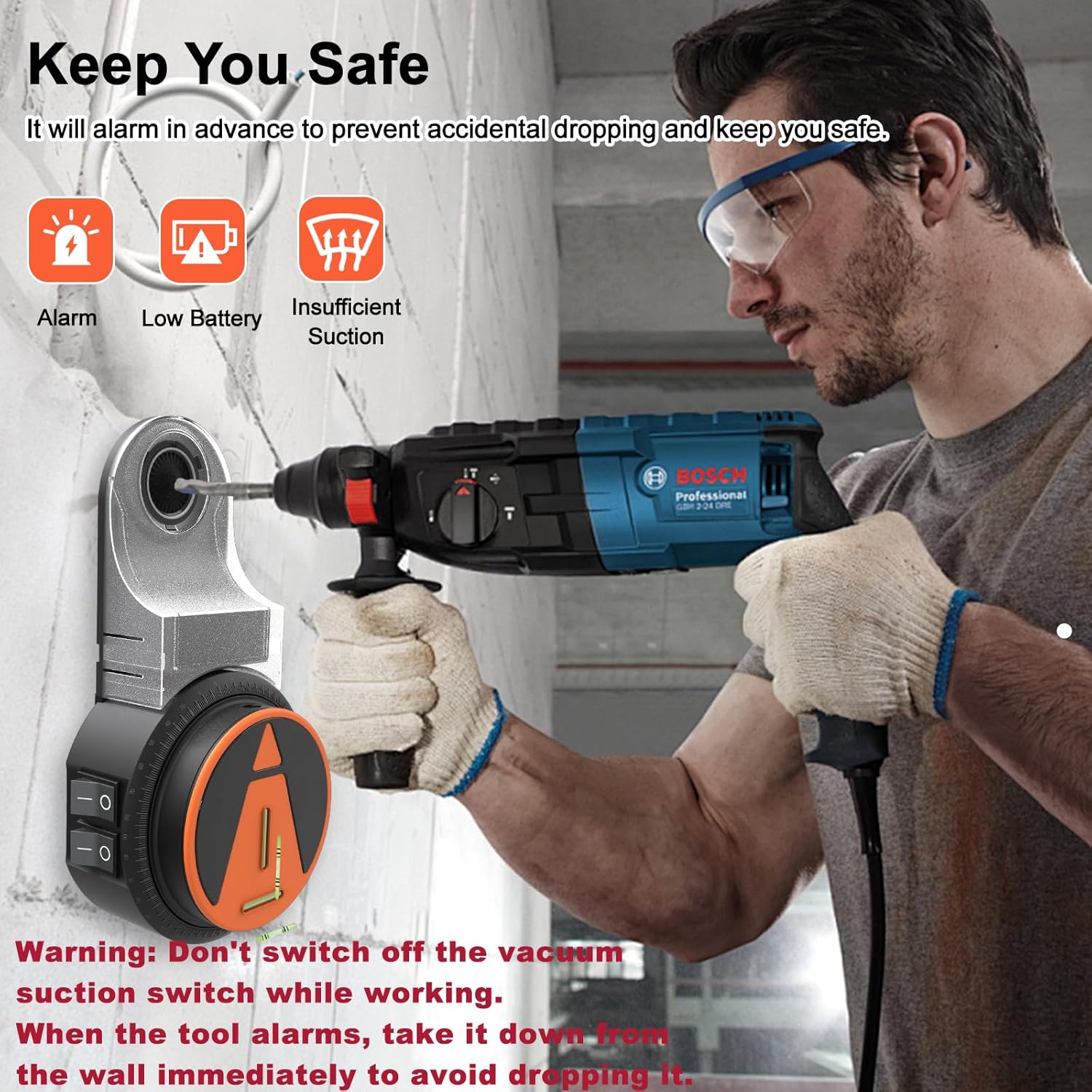 2 In 1 Electric Drilling Dust Collector 360° Laser Level Self-mounting ...
