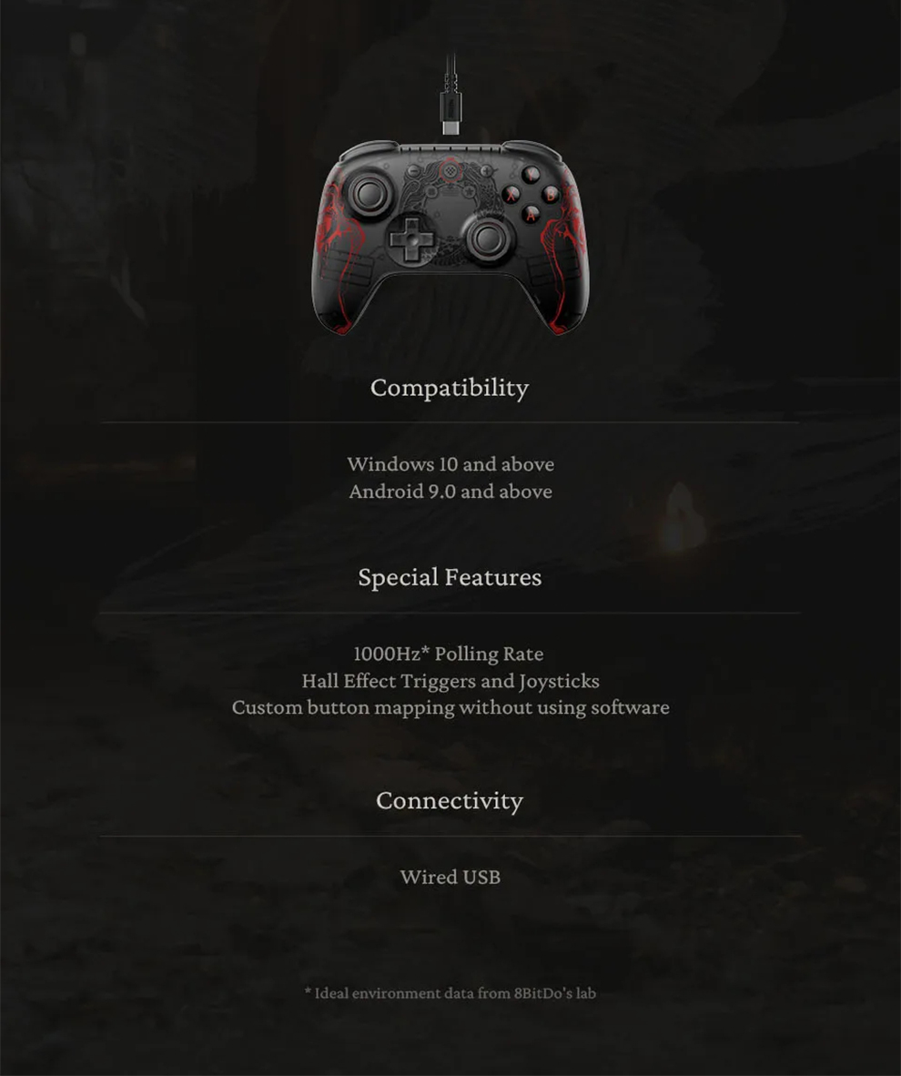 8BitDo-Wired Game Controller Ultimate 2C Black Myth Wukong, Controller ...