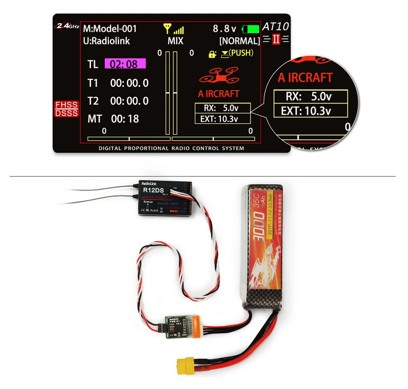 Radiolink PRM-01 Airplane Battery Voltage Telemetry Module Display On ...