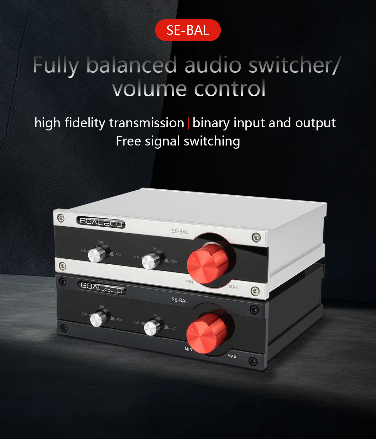 BOALECO SE-BAL HIFI Full Balance Audio Switcher Passive Front XLR ...