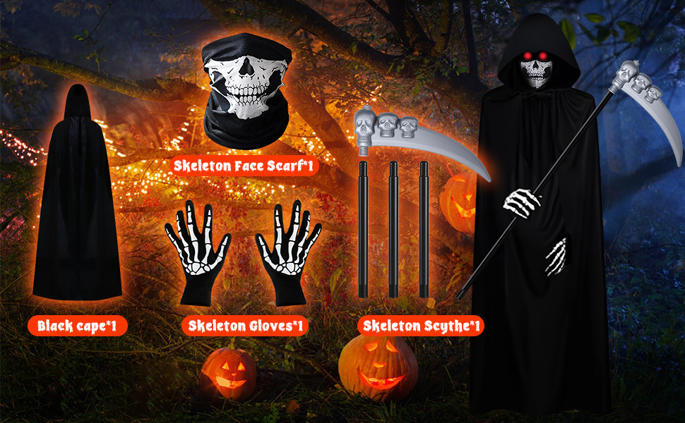 Grim Reaper Costume for Kids Adult, Final Destination Grim Reaper Cloak ...
