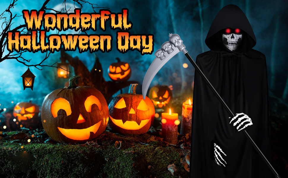 Grim Reaper Costume for Kids Adult, Final Destination Grim Reaper Cloak ...