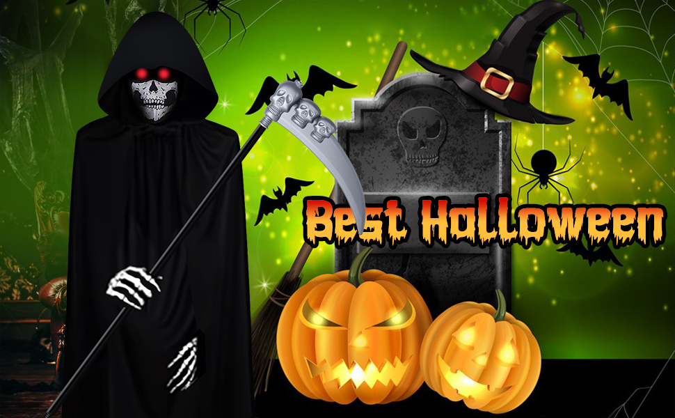 Grim Reaper Costume for Kids Adult, Final Destination Grim Reaper Cloak ...