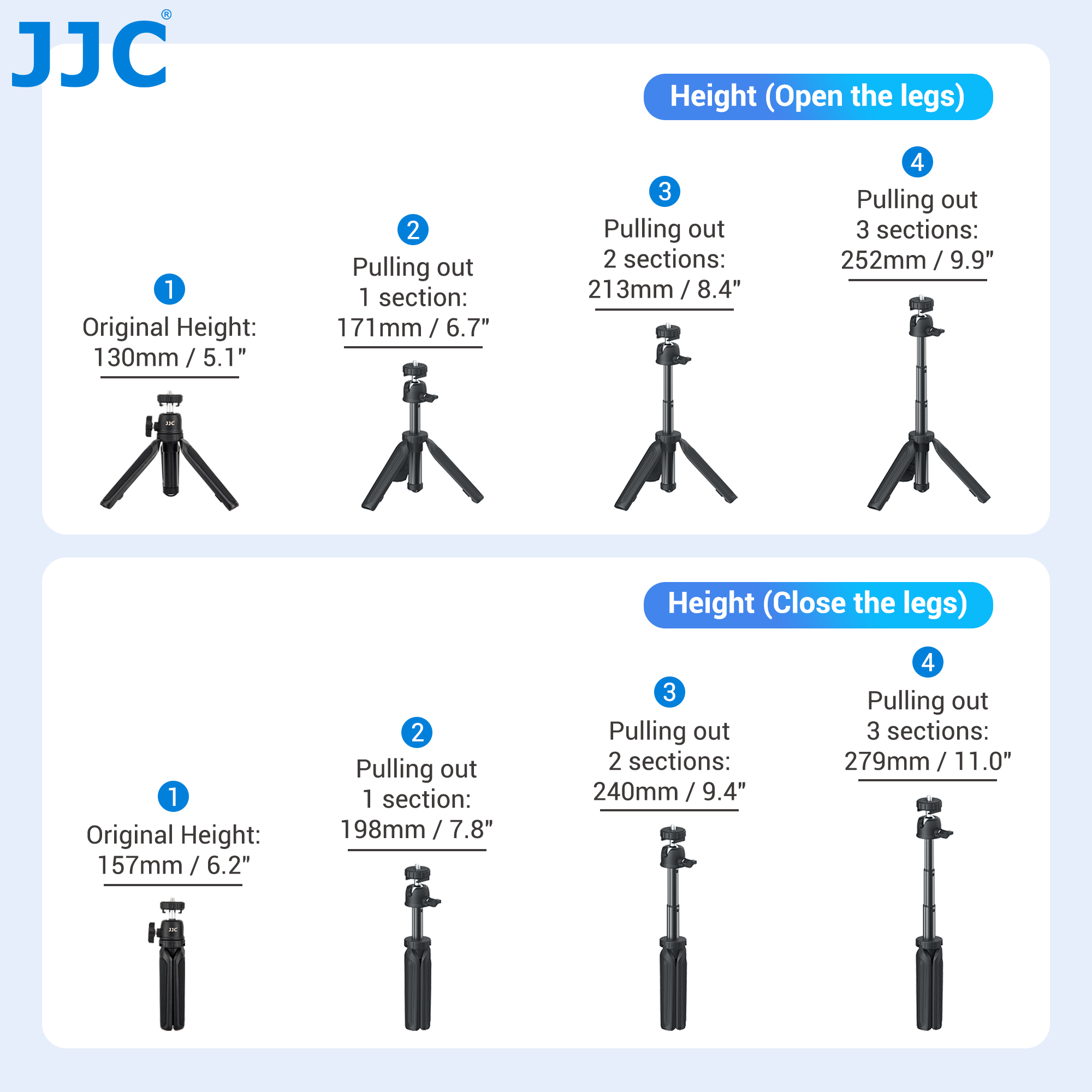 JJC Mini Tripod Grip Selfie Stick Action Compact Camera Mobile Phone ...