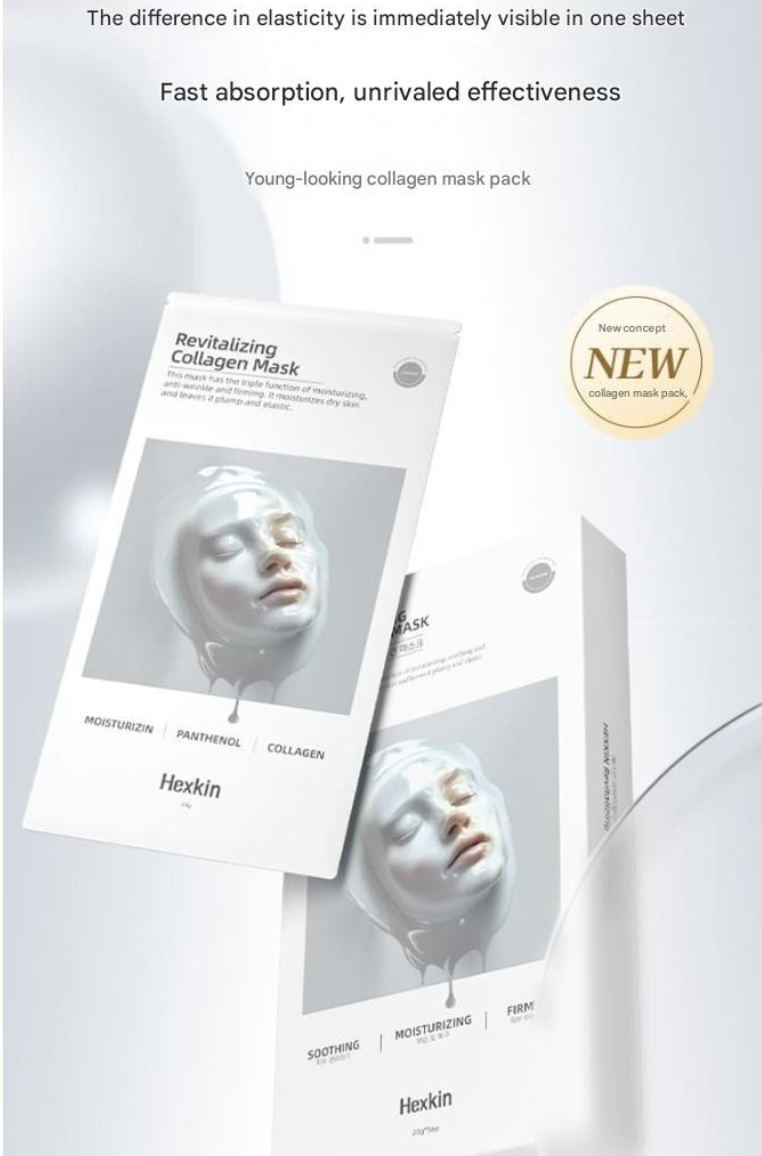 HEXKIN Revitalizing Collagen Mask (23g*5ea) 1 box,panthenol ...