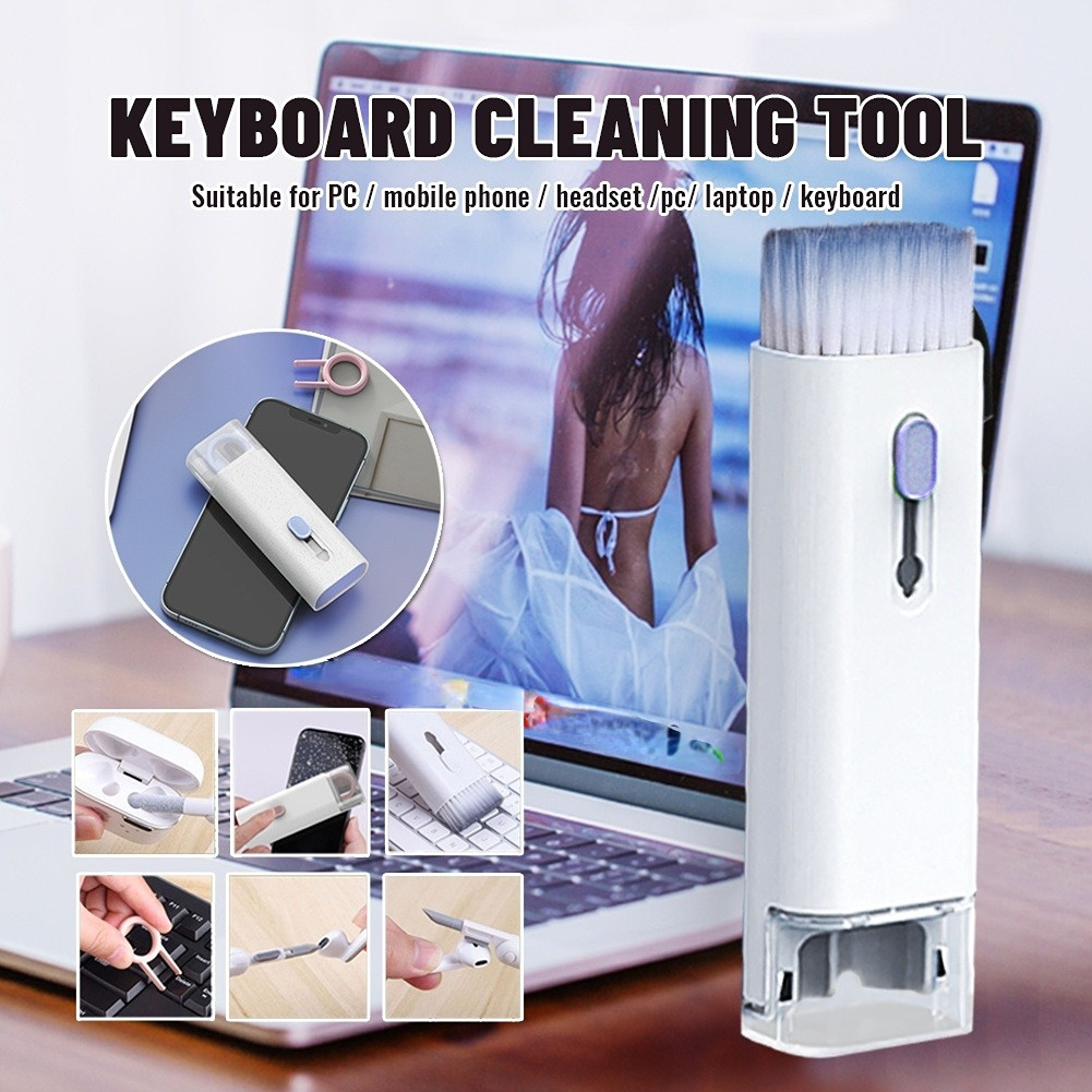 Computer Keyboard Clean Kit 7 in 1 Makeup Brush Set Cleaner for Headset ...