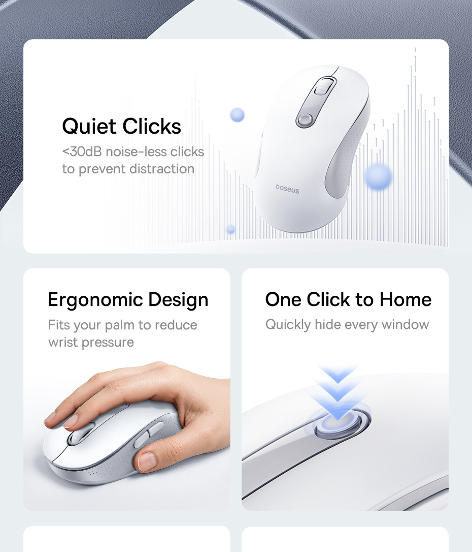 Baseus F02 Ergonomic Bluetooth 5.3 Wireless Mouse | Shopee Singapore