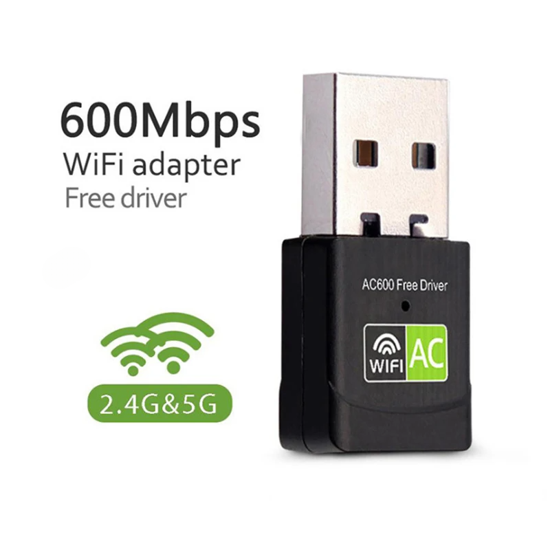 USB WiFi Receiver 600Mbps 2.4GHz 5GHz Dual Band with Ethernet Port and ...