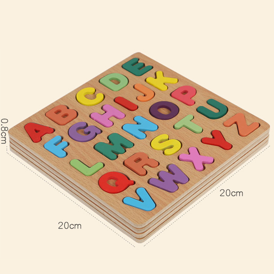 Colorful Wooden Alphabet Number Puzzles for Kids, Smart Matching ...