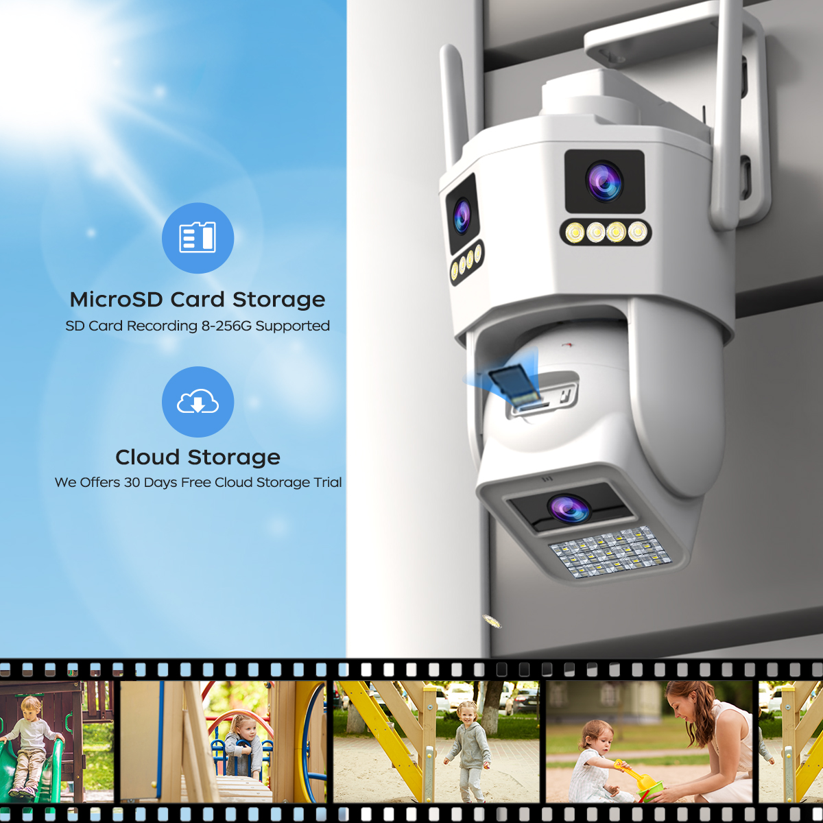 JOOAN 15MP Three Lens 5G WIFI CCTV Camera Waterproof Outdoor Wireless ...