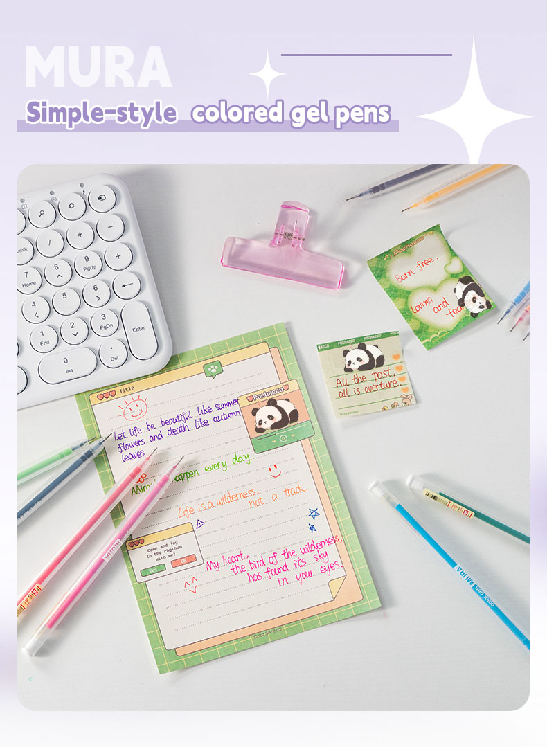 12 Colors Gel Pen Set 0.5mm Tip Cute Pens for Journal Drawing Graffiti ...